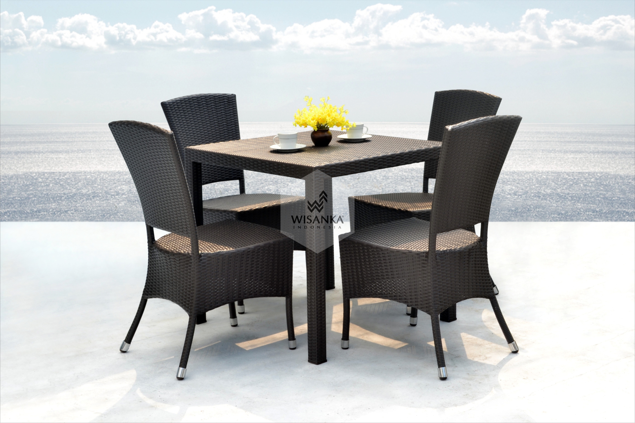 Synthetic Rattan Furniture Kenanga Dining Set - Wisanka Modern Outdoor ...