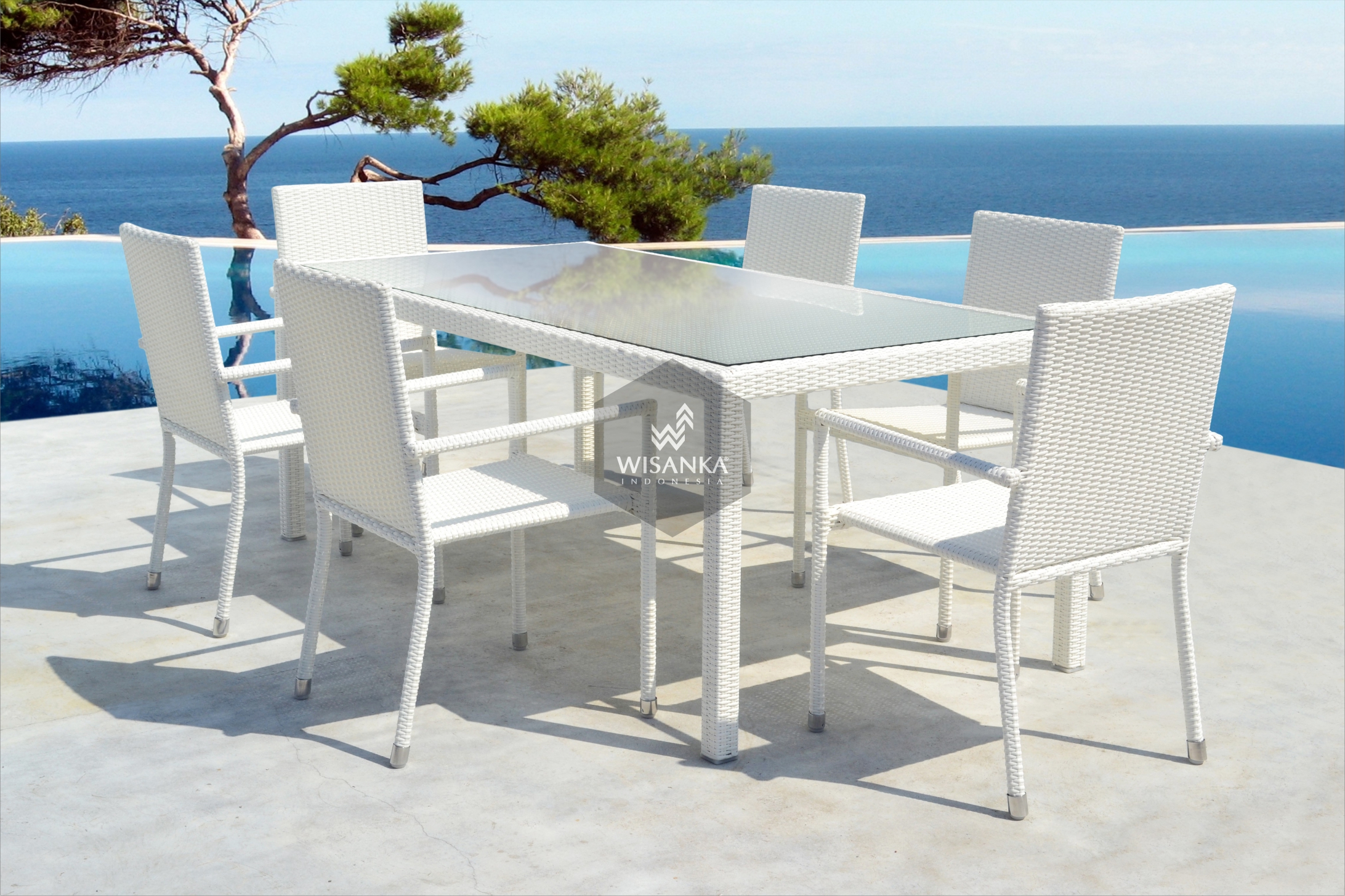 Synthetic Rattan Furniture Vinno Dining Set - Wisanka Modern Outdoor ...